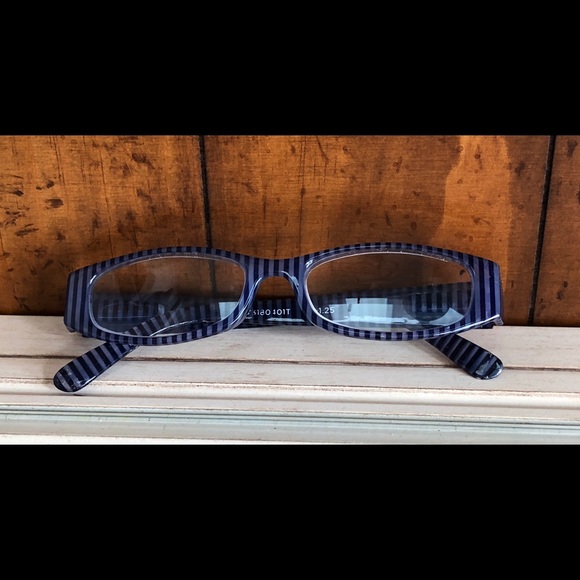 Accessories | Navy Gray Striped Readers 125 | Poshmark